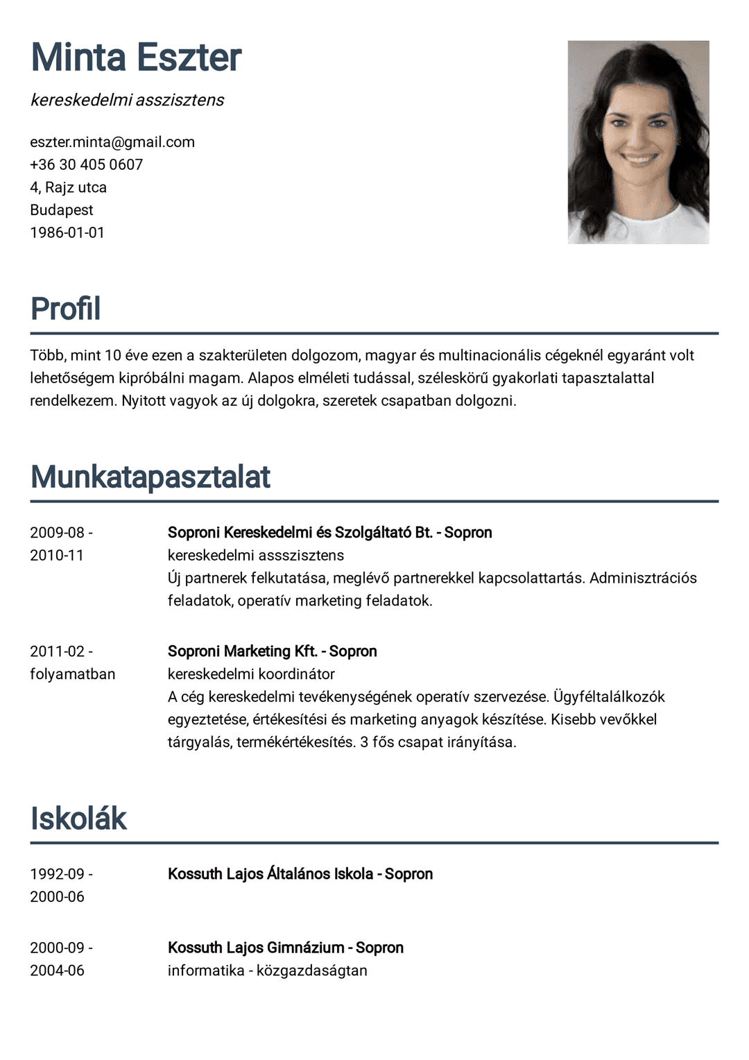 Válassz önéletrajz sablont, és készítsd el 10 perc alatt az ...